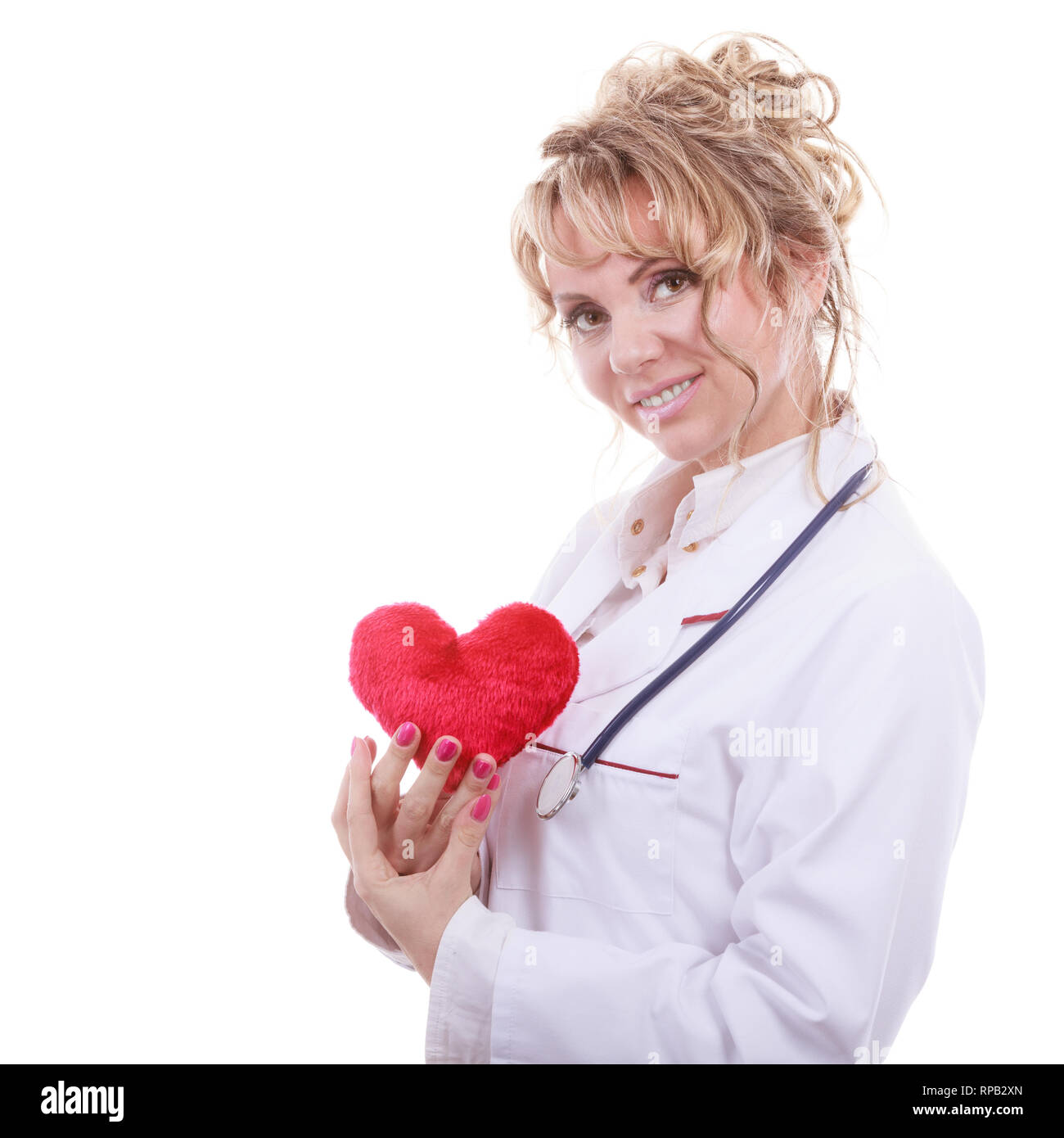 Periodic examinations. Cardiology concept. Female cardiologist holding ...