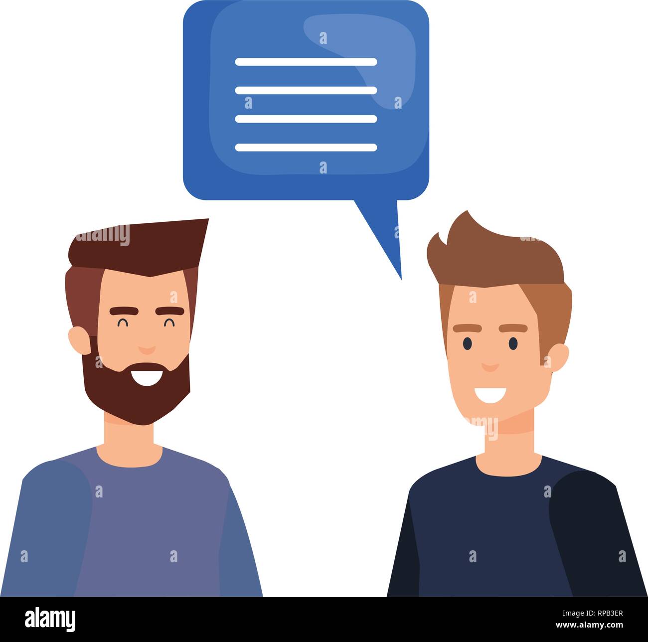 young couple men talking characters vector illustration design Stock ...