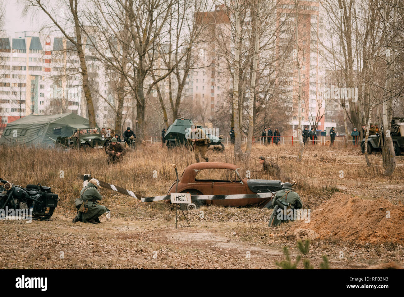 Gomel, Belarus - November 26, 2016: Soviet soldiers of the Red Army ...