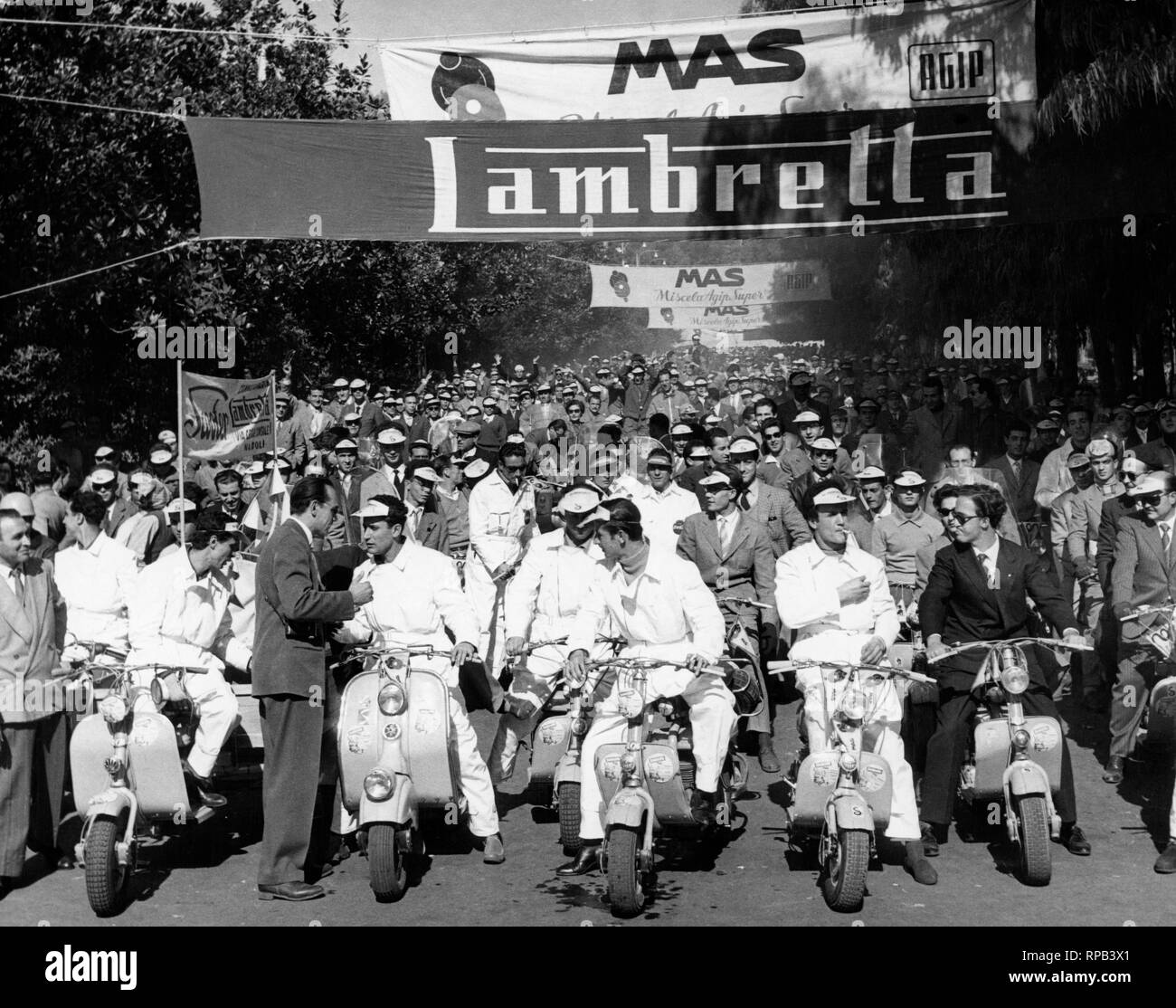 lambretta motorcycle rally, 1950 Stock Photo - Alamy
