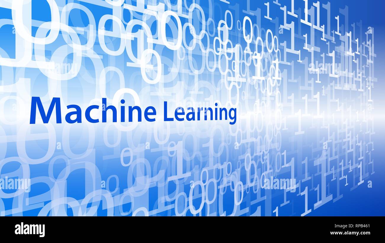 Creative Abstract Machine Learning Symbol Conception Binary Code Stream Stock Vector Image