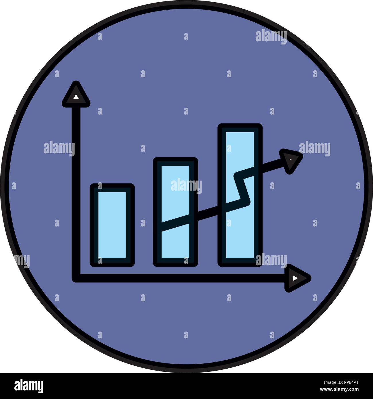 statistics bars and arrow vector illustration design Stock Vector Image ...