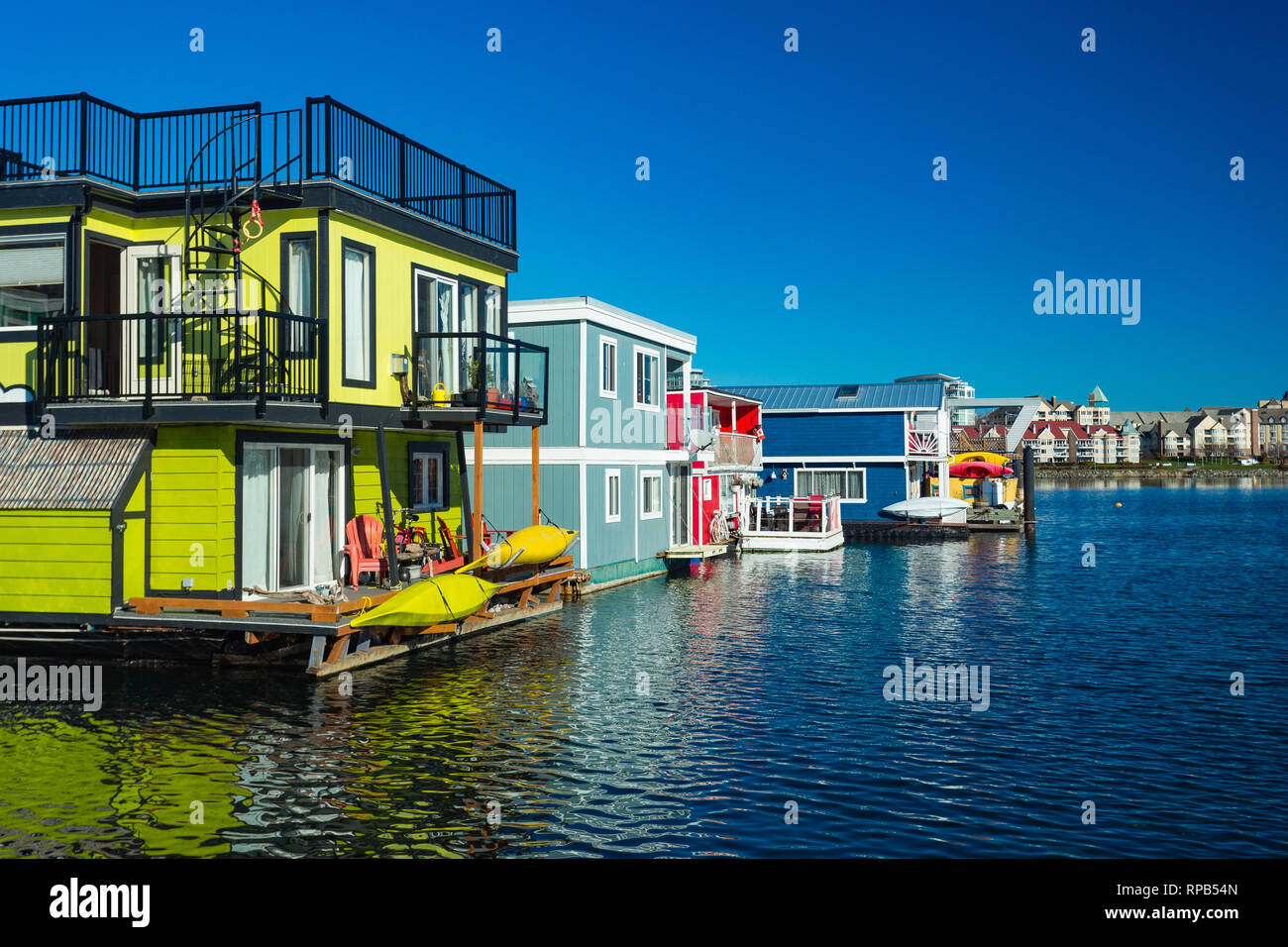 Floating Home Village colorful Houseboats Water Taxi Fisherman's Wharf ...