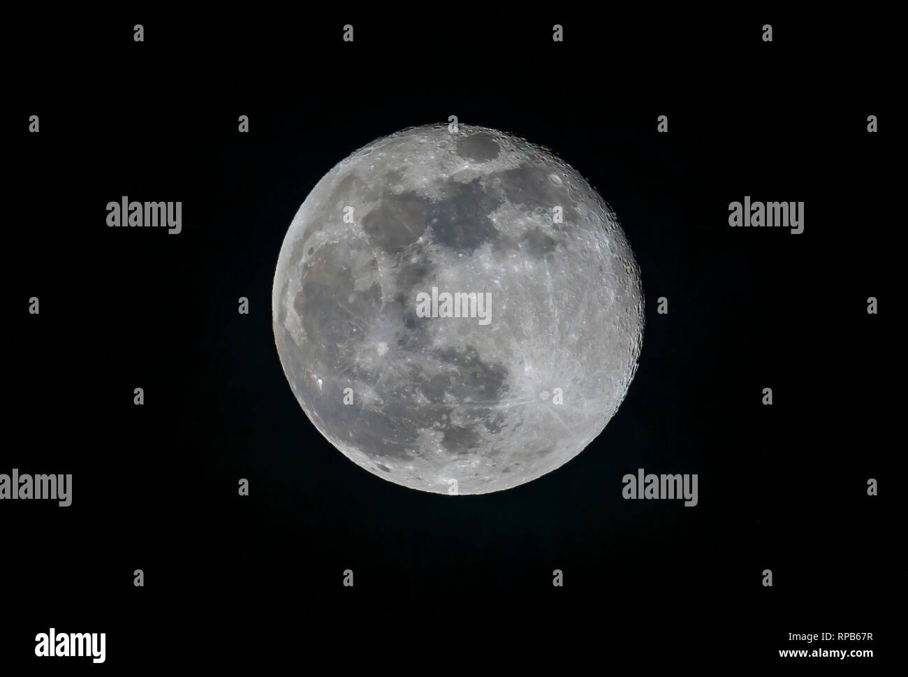 Celestial body in the heavens: Waning gibbous Moon (one day after full ...