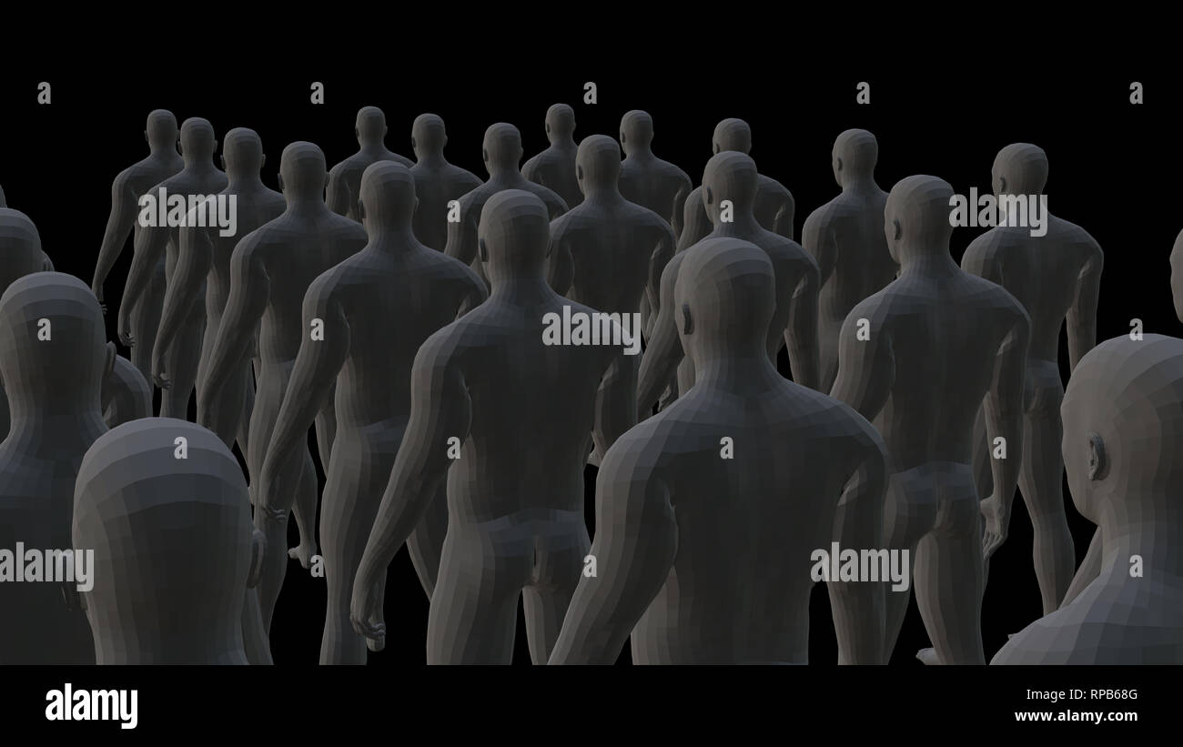 Crowd of 3d people. 3D illustration Stock Photo - Alamy