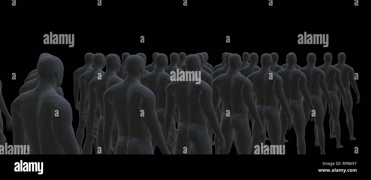 Crowd of 3d people. 3D illustration Stock Photo - Alamy