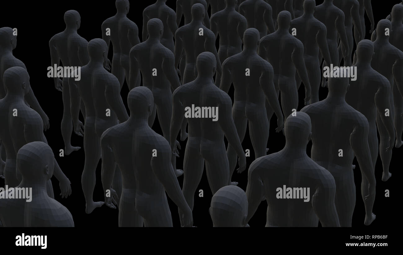 Crowd of 3d people. 3D illustration Stock Photo - Alamy