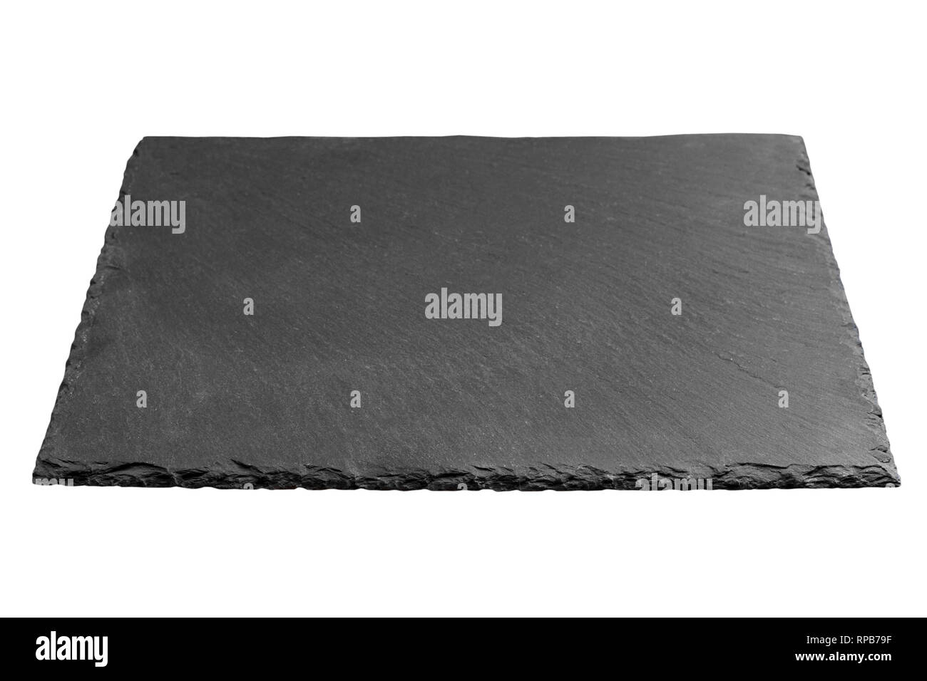 Empty black square slate plate isolated on white background. slate ...