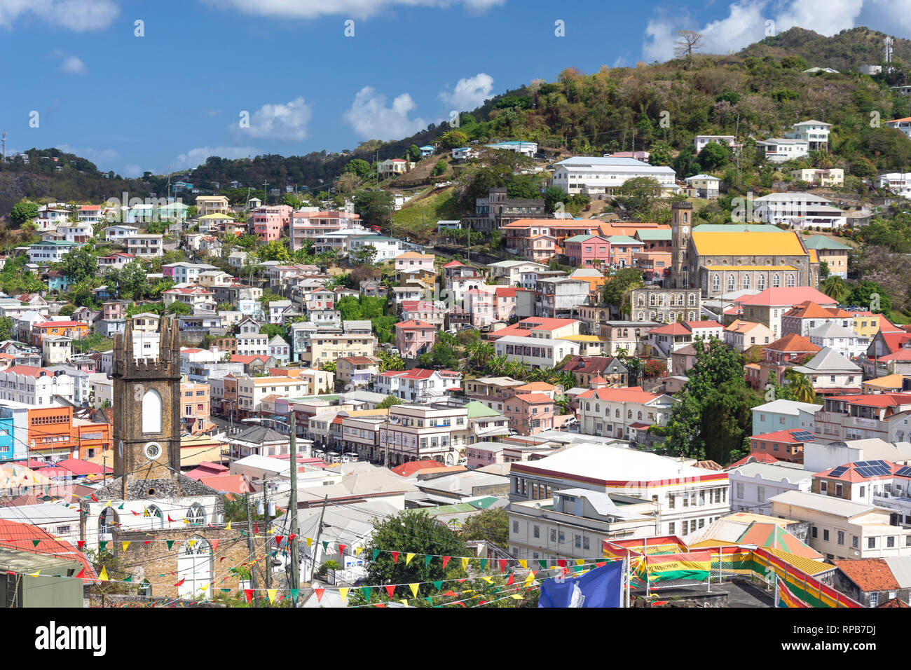 Old Town from Fort George, St.George’s, Grenada, Lesser Antilles ...