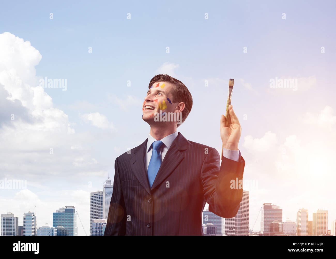 Inspiration of young creative businessman Stock Photo - Alamy