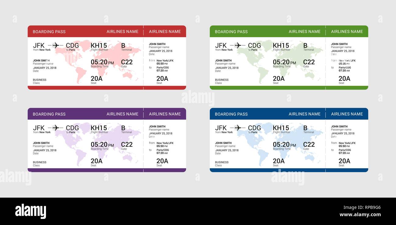 Set of boarding passes Stock Vector Image & Art - Alamy