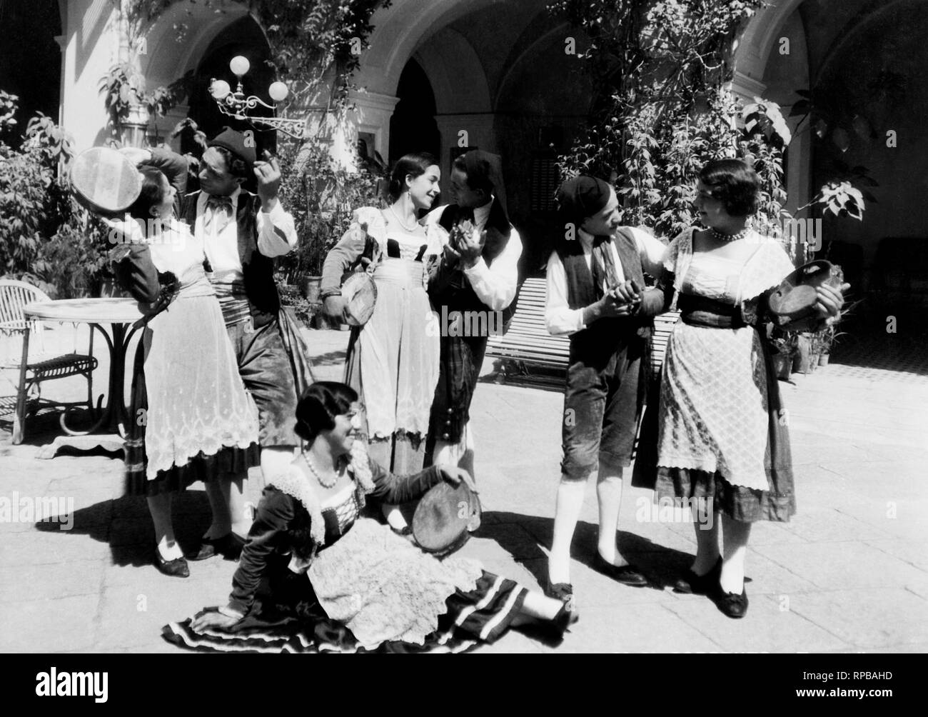 italy, campania, sorrento, people wearing traditional clothes, dancing ...