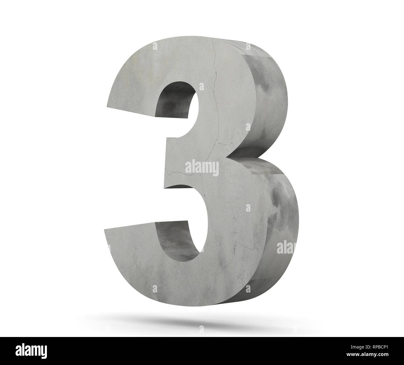 3D rendering concrete number 3 three. 3D render Illustration Stock ...