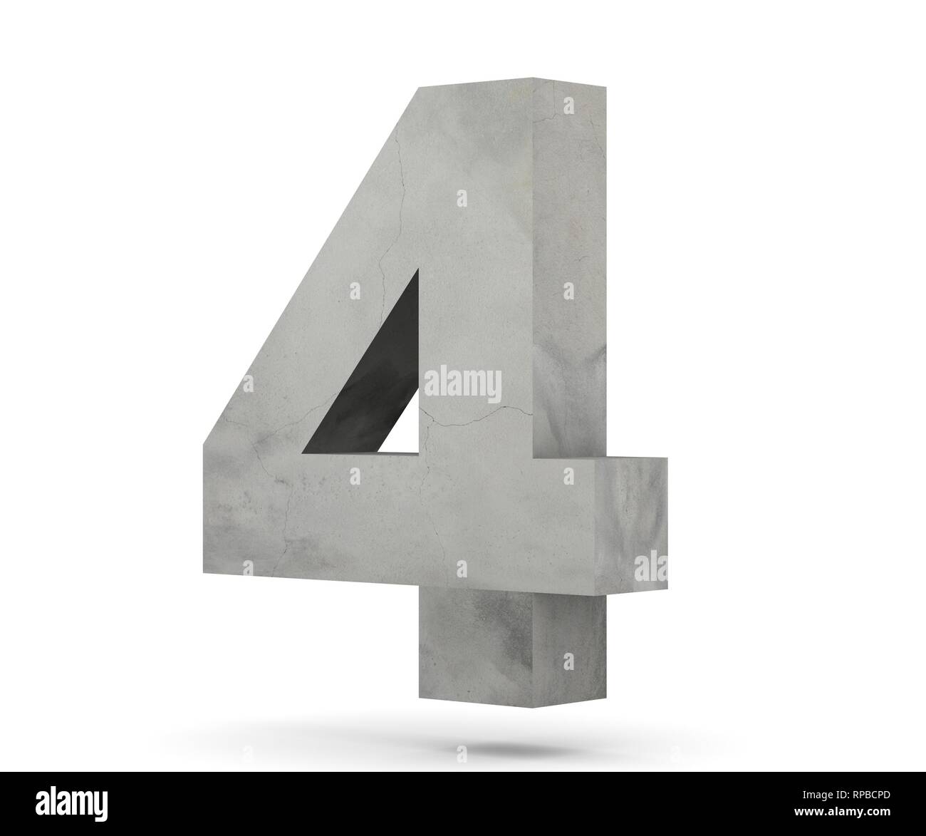 3D rendering concrete number 4 four. 3D render Illustration Stock Photo ...