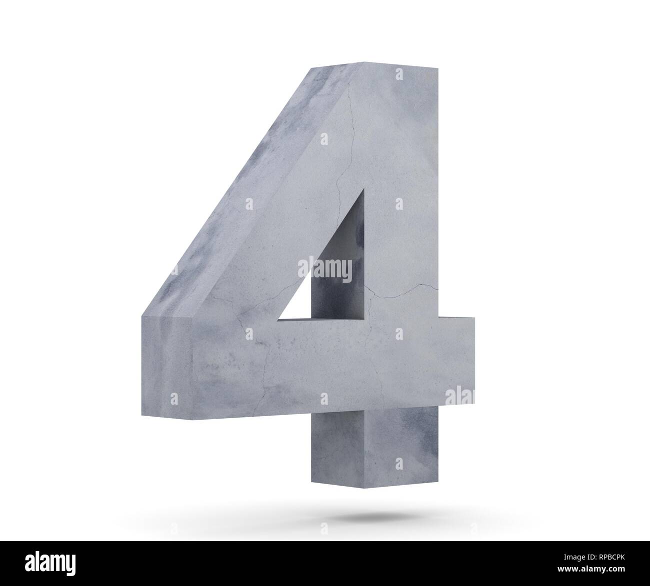 3D rendering concrete number 4 four. 3D render Illustration Stock Photo ...
