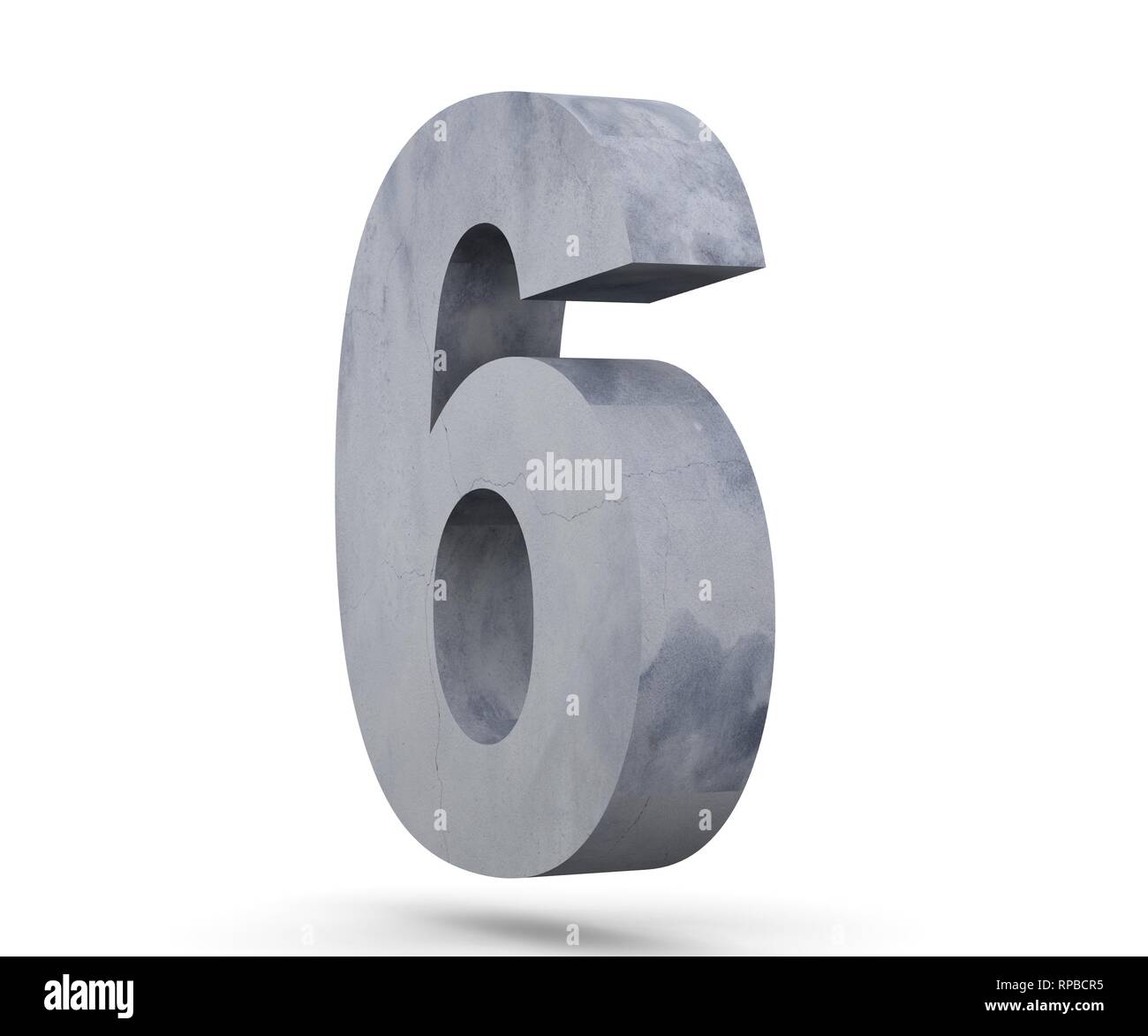 3D rendering concrete number 6 six. 3D render Illustration Stock Photo ...