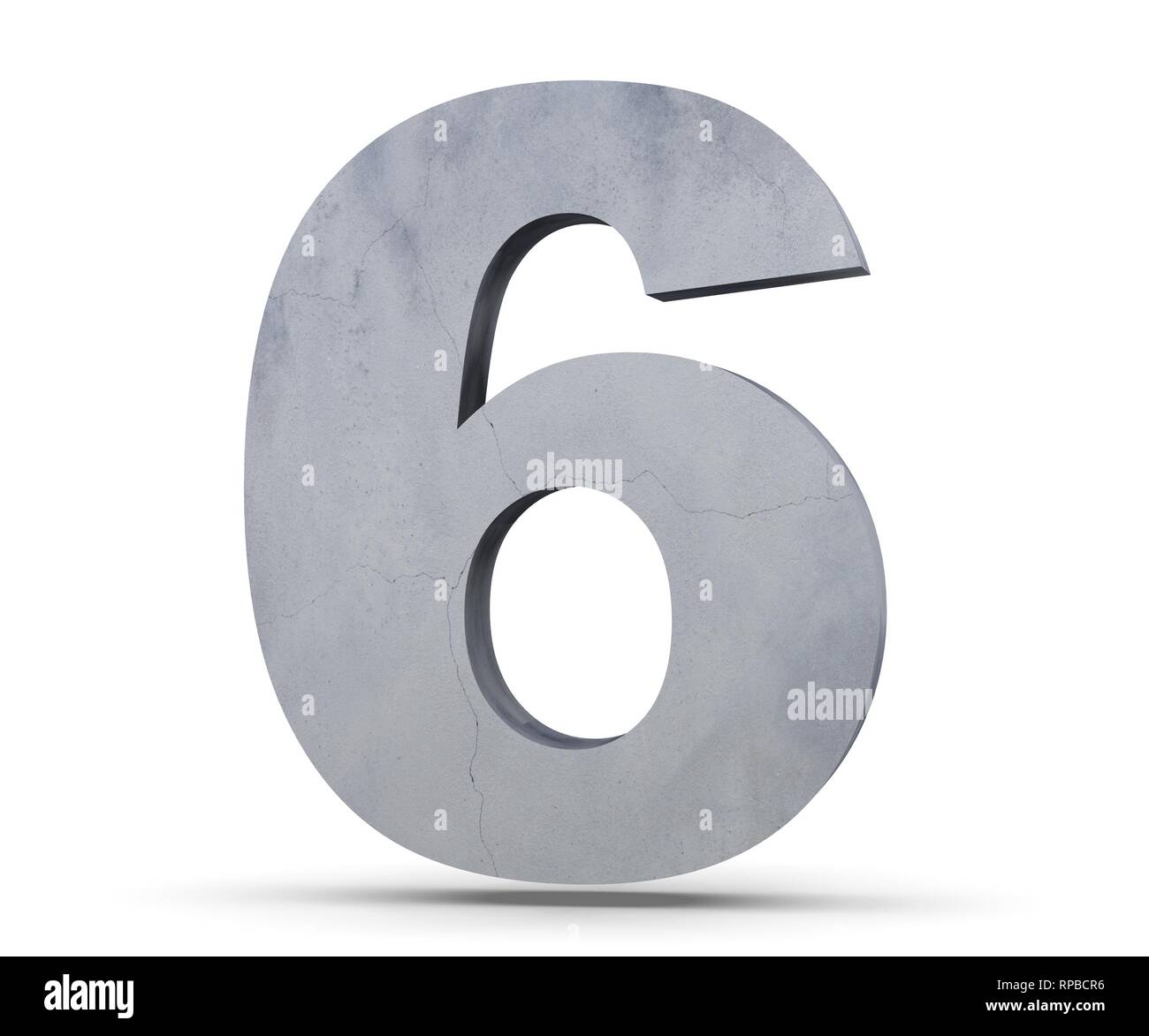 3D rendering concrete number 6 six. 3D render Illustration Stock Photo ...