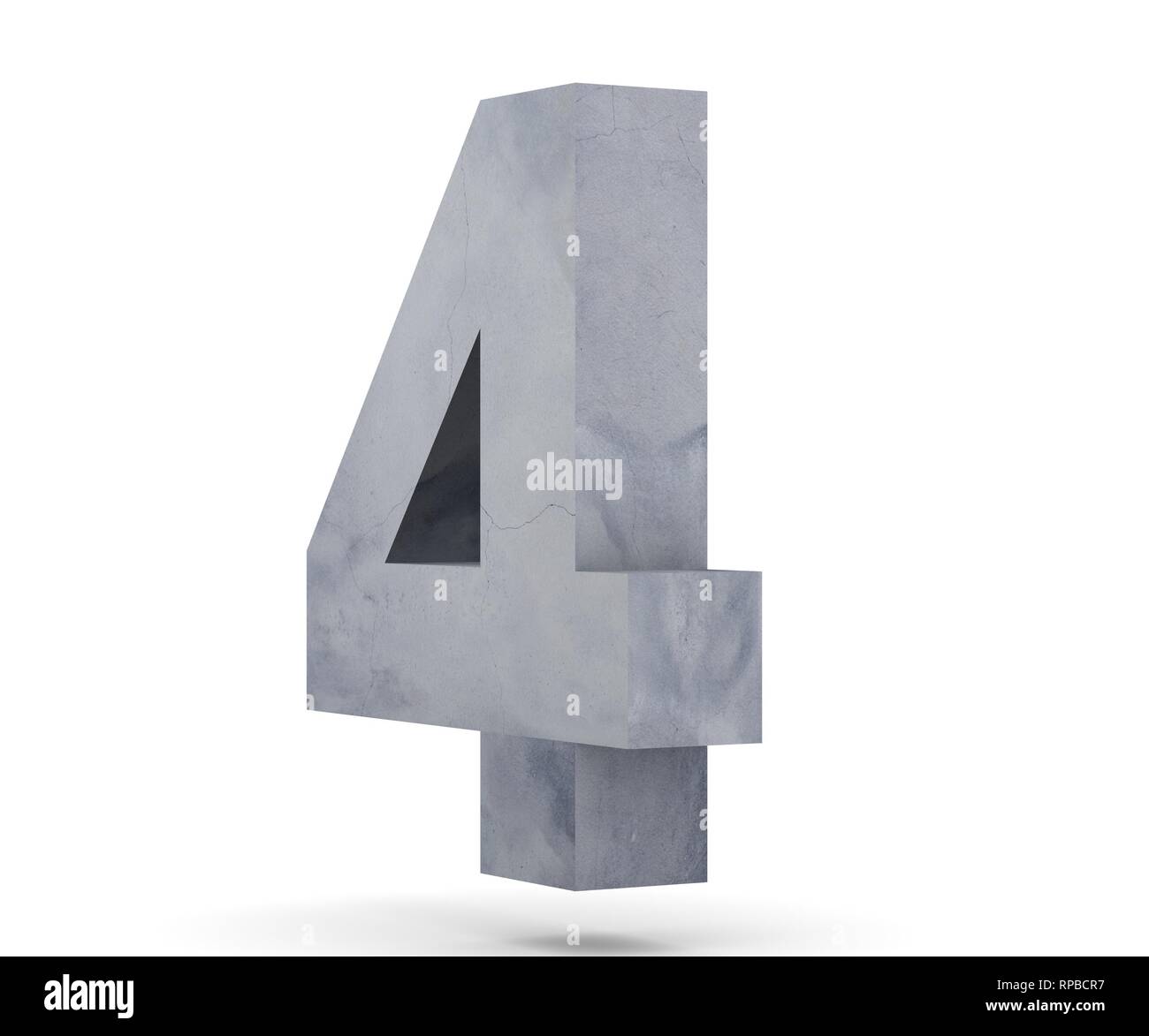 3D rendering concrete number 4 four. 3D render Illustration Stock Photo ...