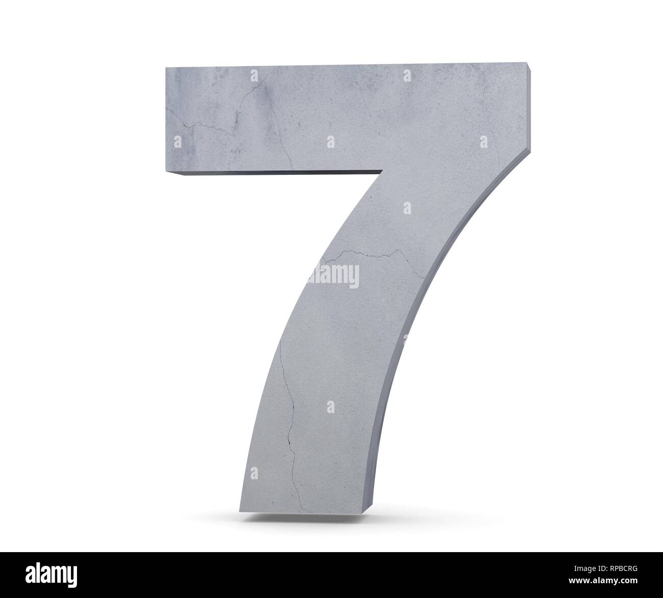 3D rendering concrete number 7 seven. 3D render Illustration Stock ...
