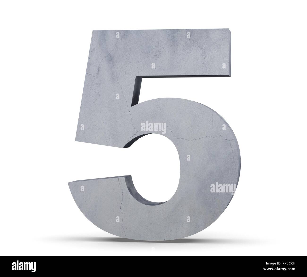 3D rendering concrete number 5 five. 3D render Illustration Stock Photo ...