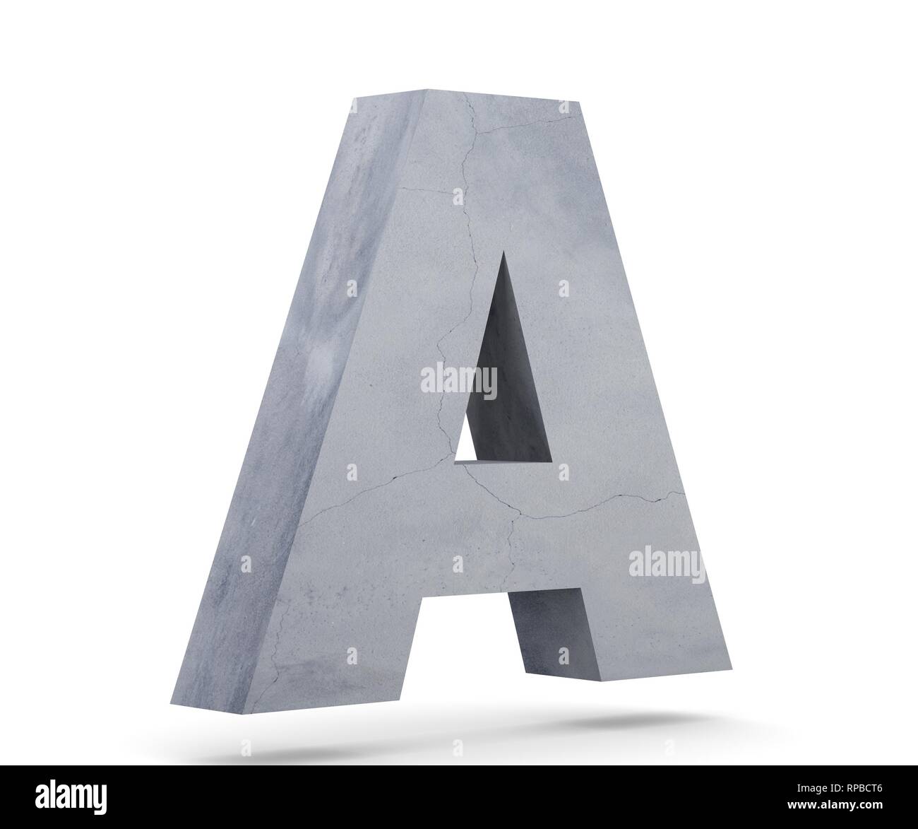Concrete Capital Letter - A isolated on white background. 3D render ...