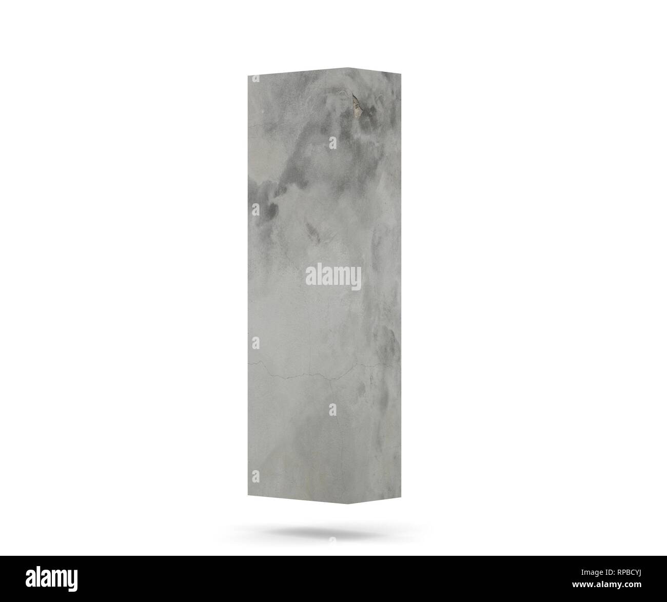 Concrete Capital Letter - I isolated on white background. 3D render Illustration Stock Photo - Alamy