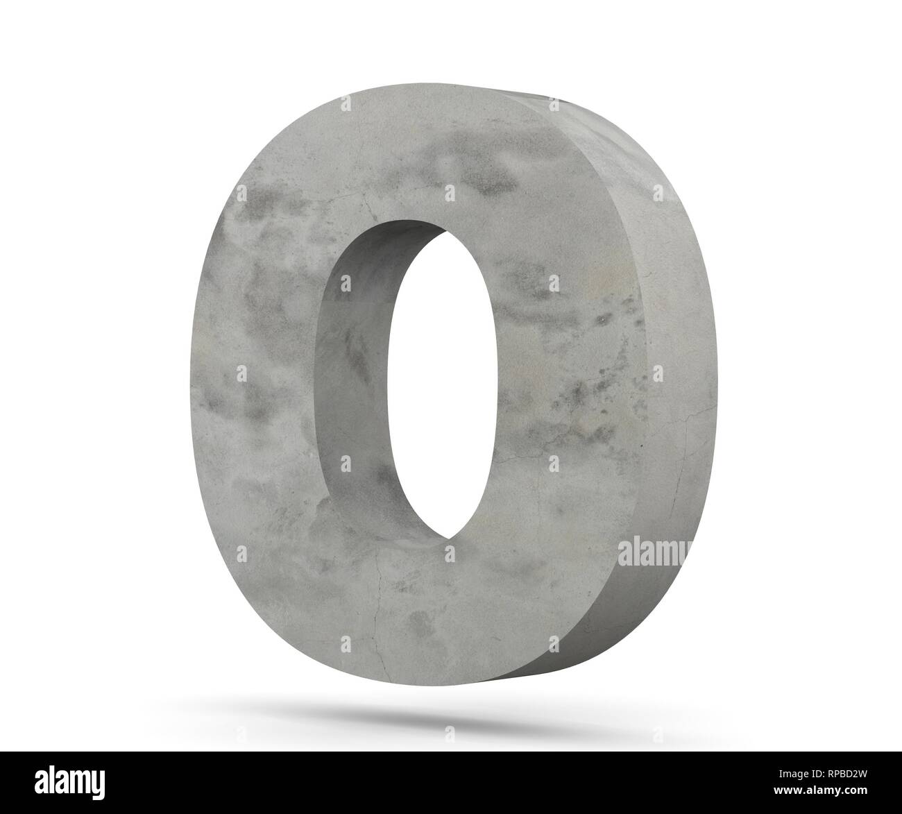 Concrete Capital Letter - O isolated on white background. 3D render ...