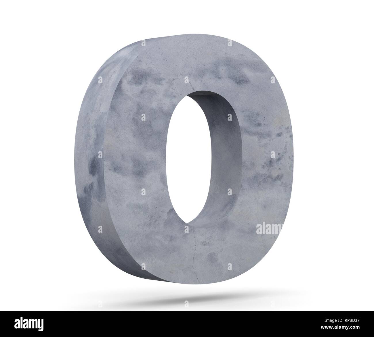 Concrete Capital Letter - O isolated on white background. 3D render ...