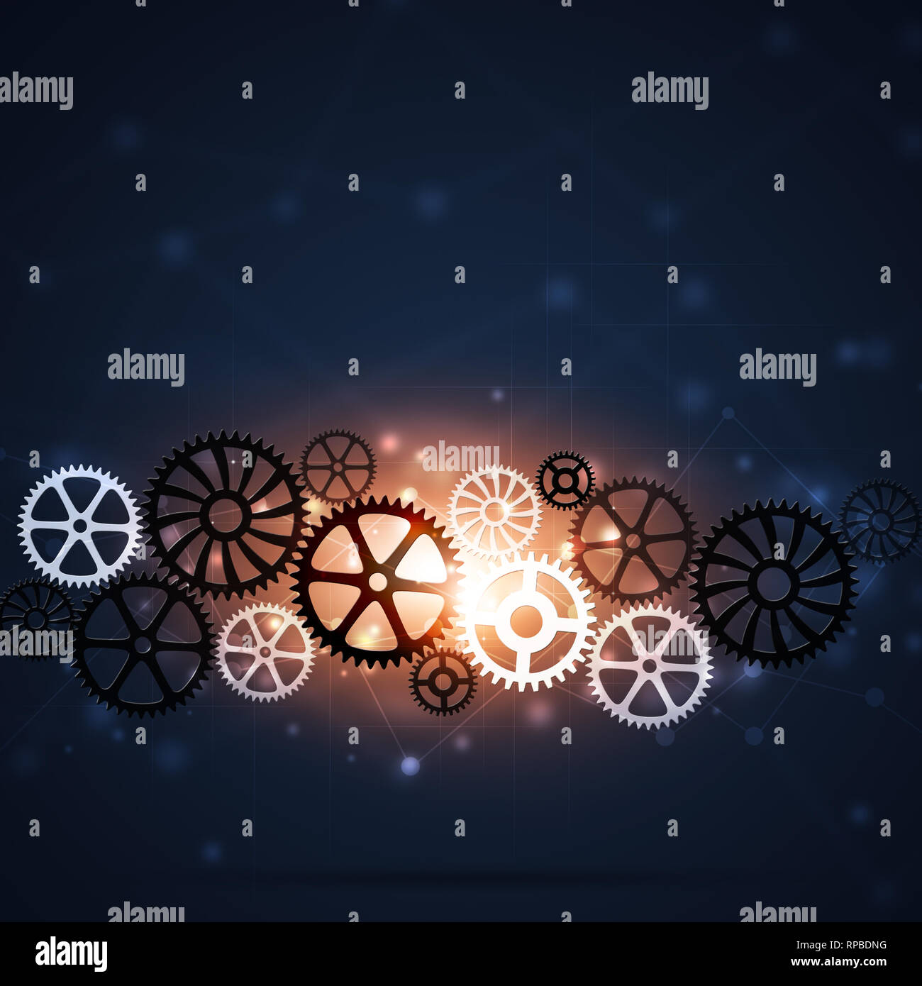 technology business teamwork background with motion shape gears Stock ...