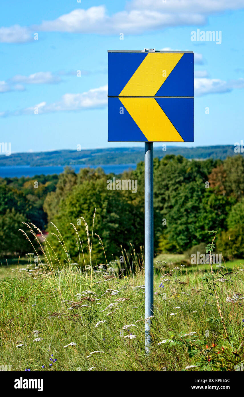 Road sign curve Stock Photo - Alamy