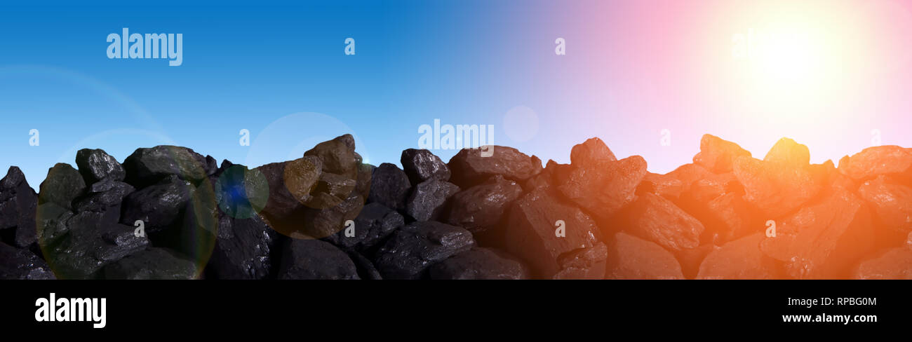 Black coal in the glow of the setting sun Stock Photo - Alamy