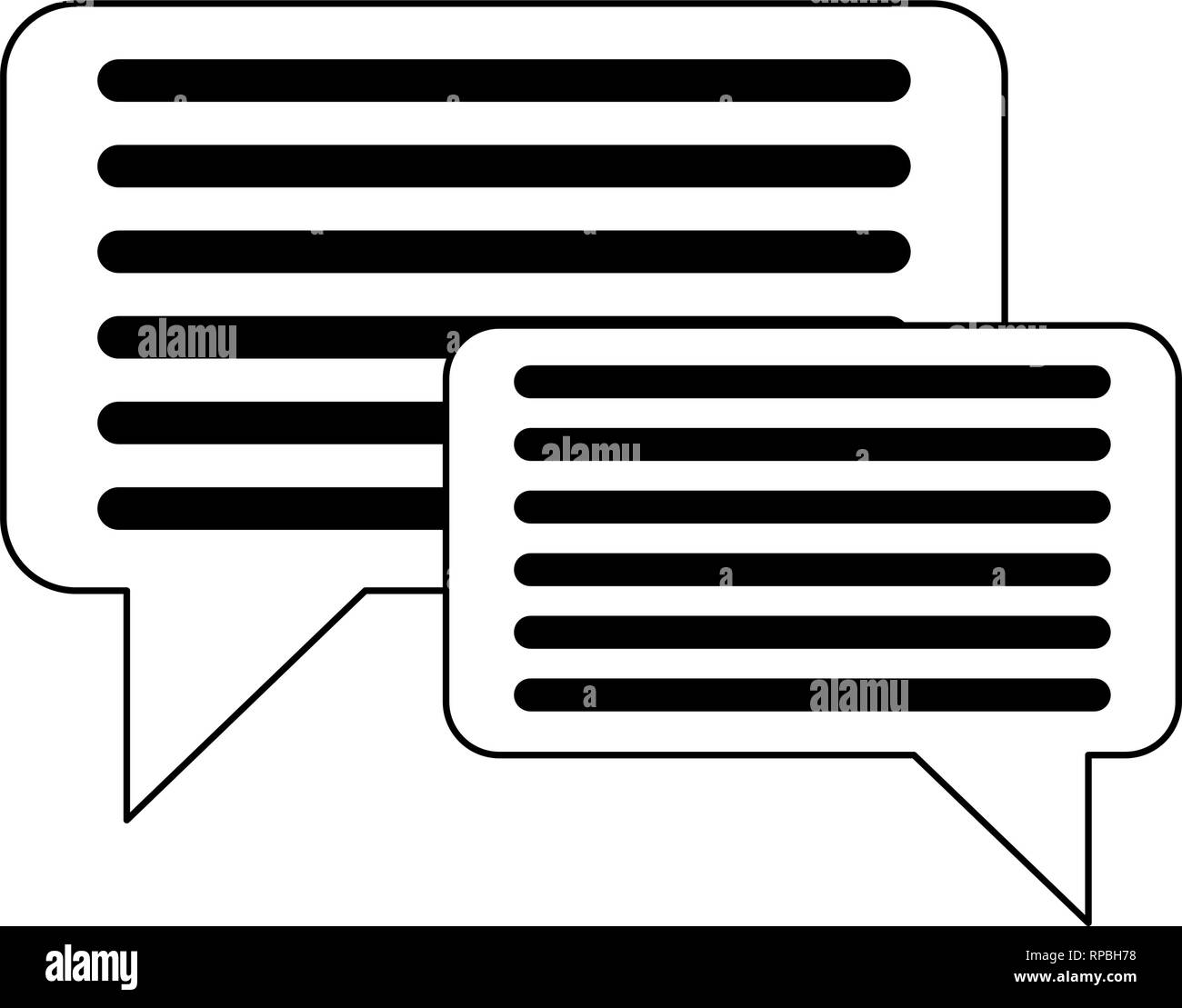 Chat bubbles symbol isolated black and white Stock Vector Image & Art ...