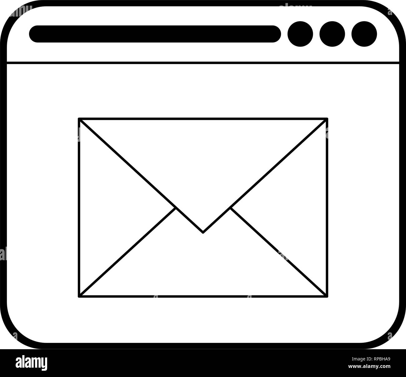 Email sending website symbol black and white Stock Vector Image & Art ...