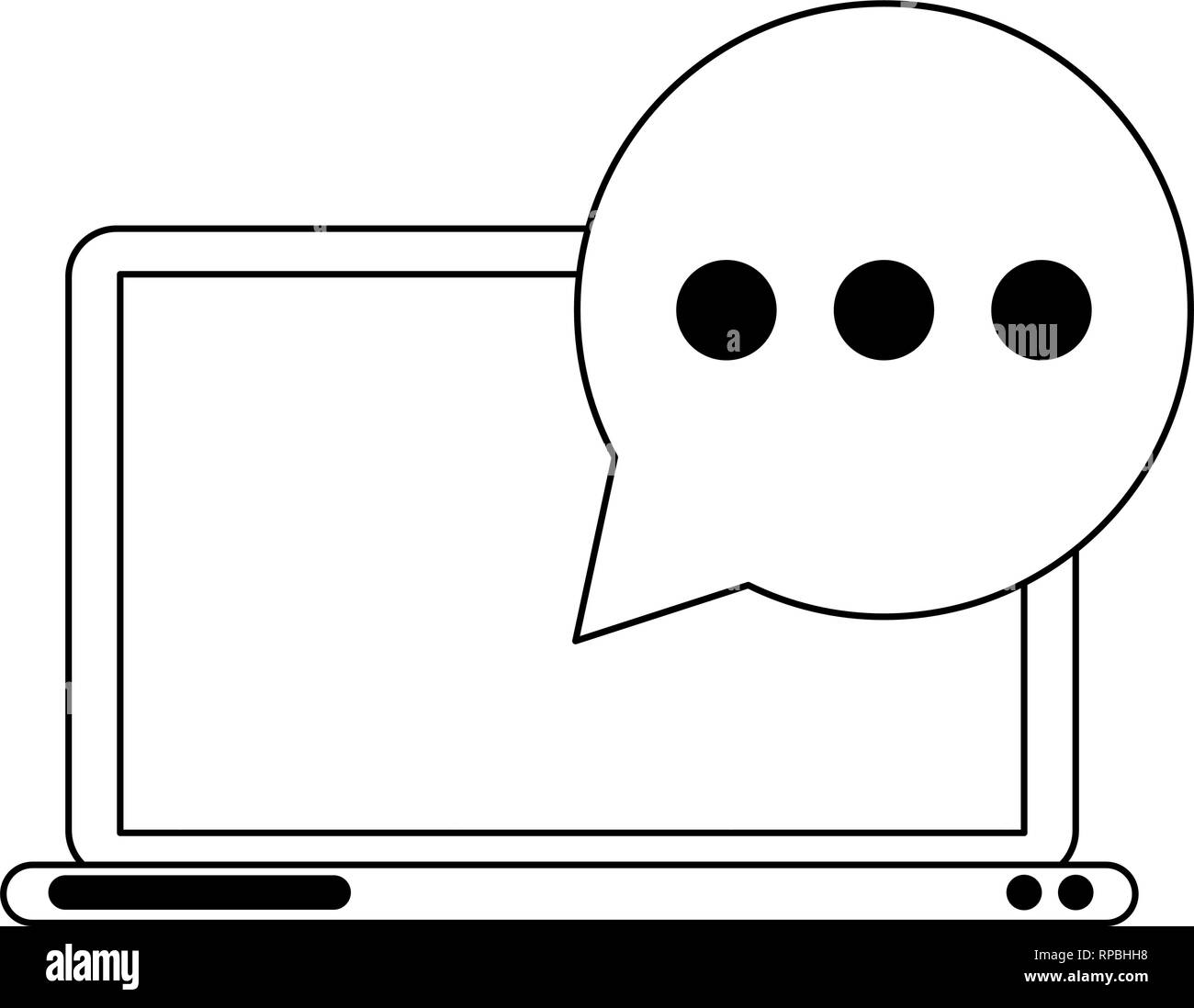 Laptop email symbol icons Black and White Stock Photos & Images - Alamy