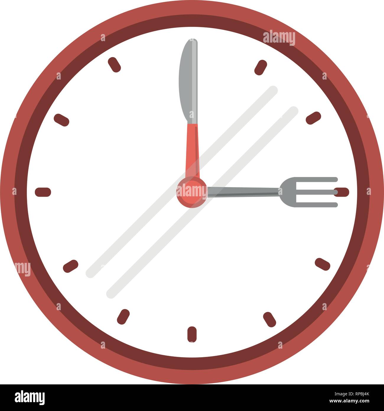 restaurant clock watch with cutlery Stock Vector Image & Art - Alamy
