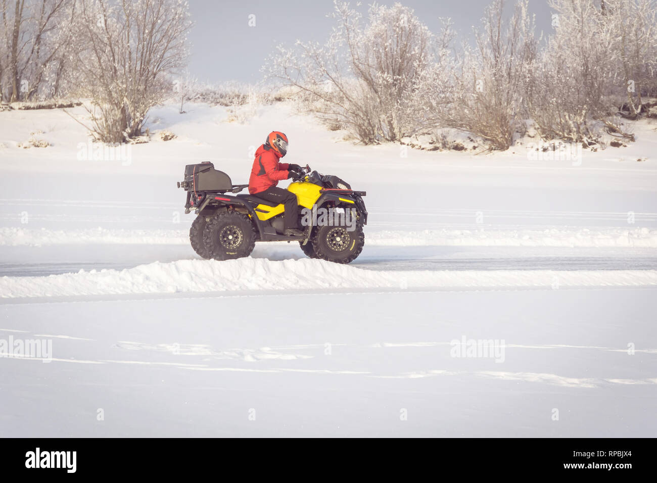 Yellow quad bike hi-res stock photography and images - Alamy