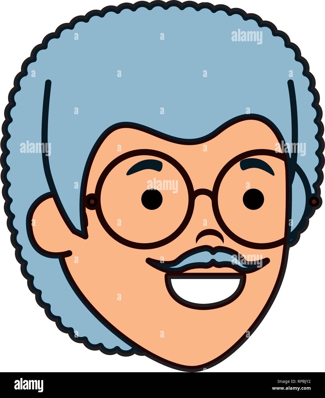 old man head character vector illustration design Stock Vector Image ...