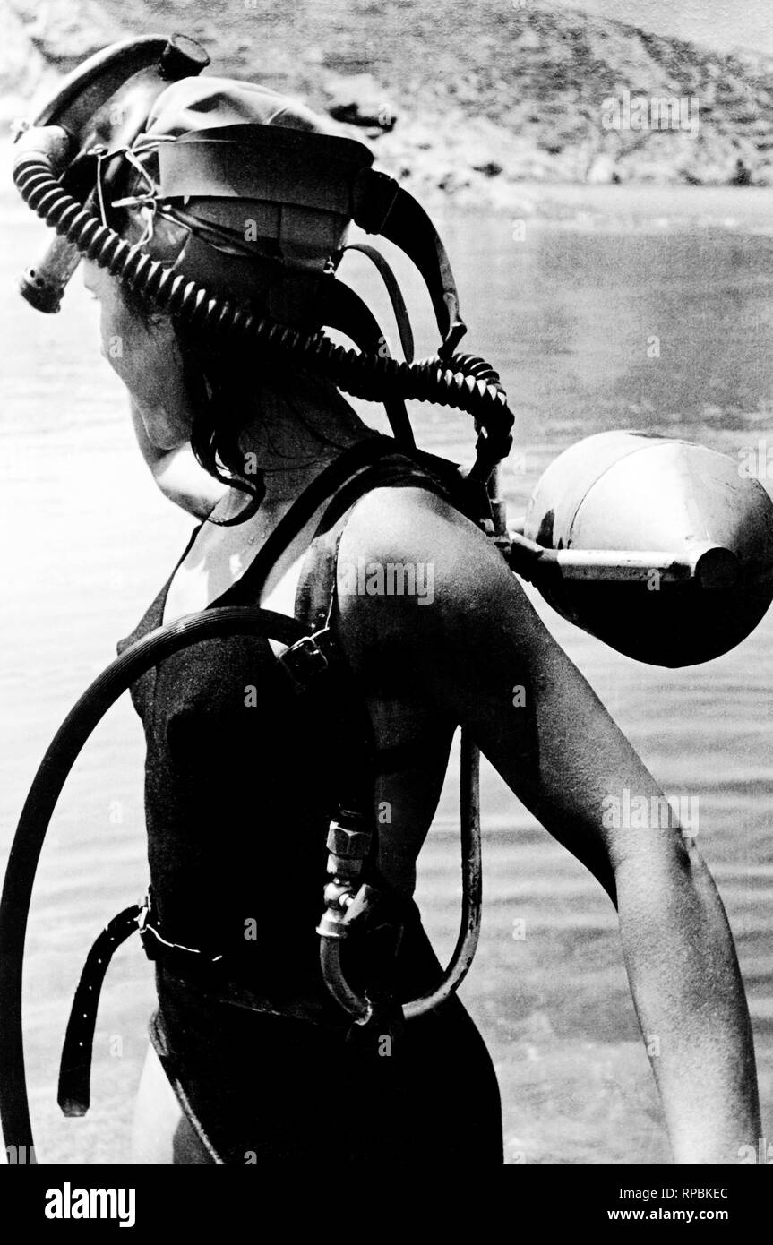scuba diver, 1952 Stock Photo - Alamy