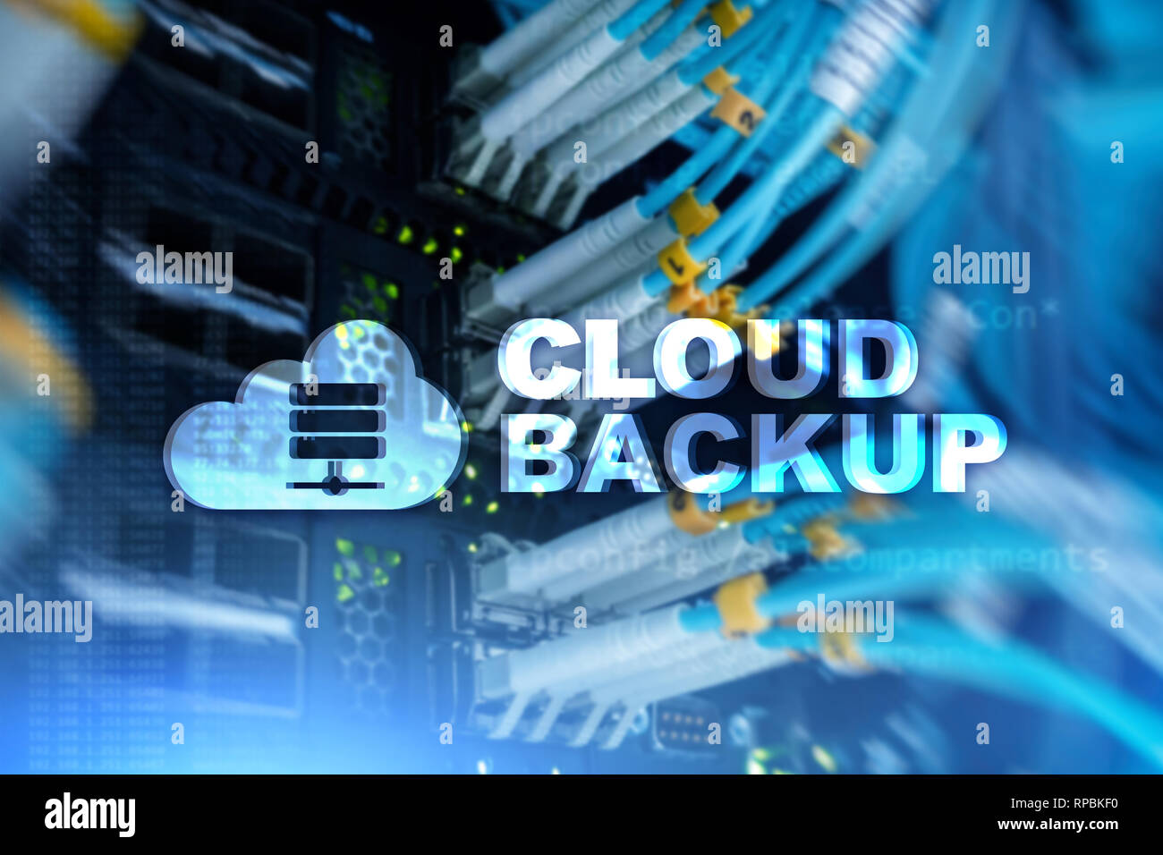 Cloud backup. Server data loss prevention. Cyber security Stock Photo ...