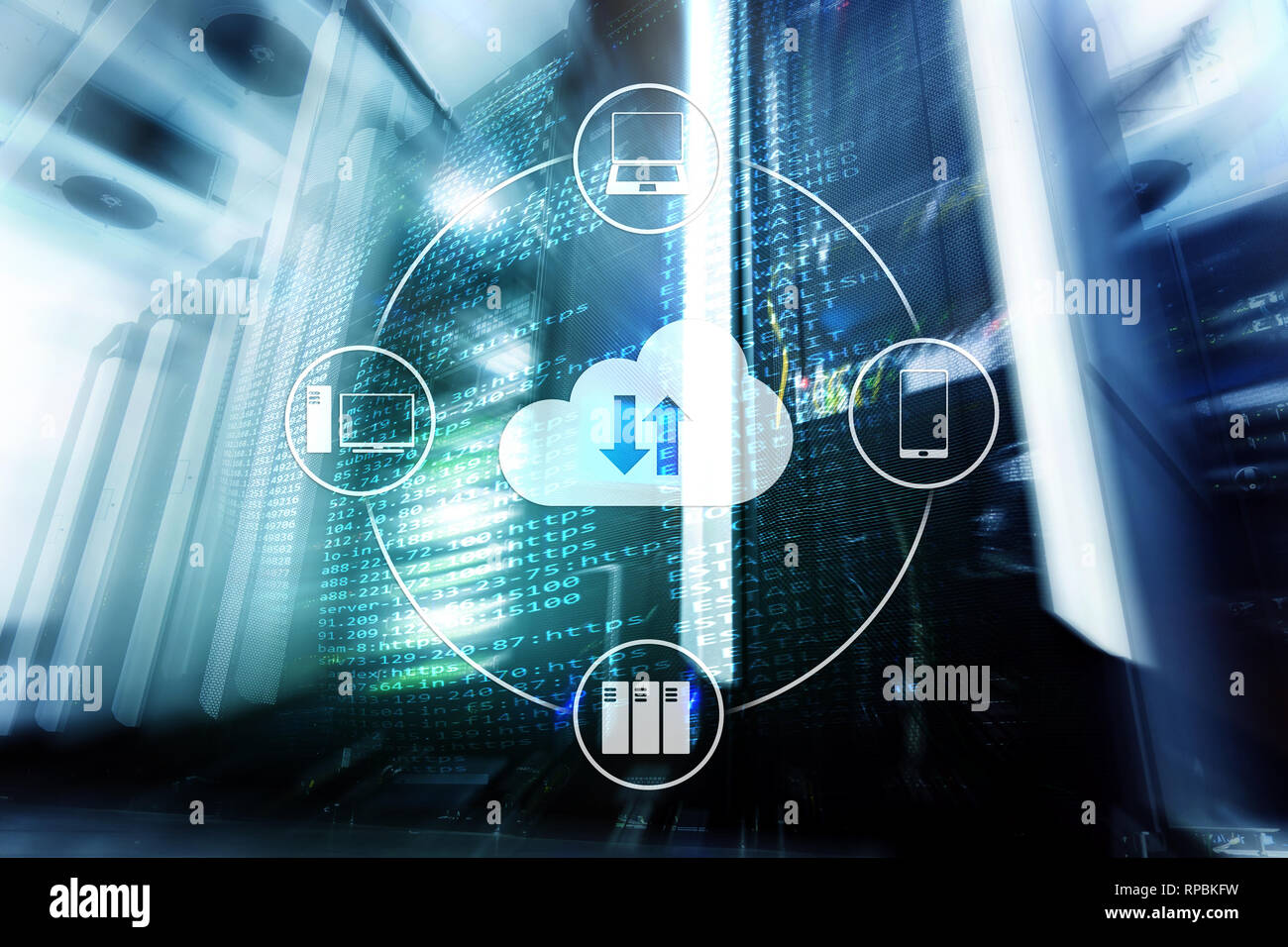 CLoud server and computing, data storage and processing. Internet and ...