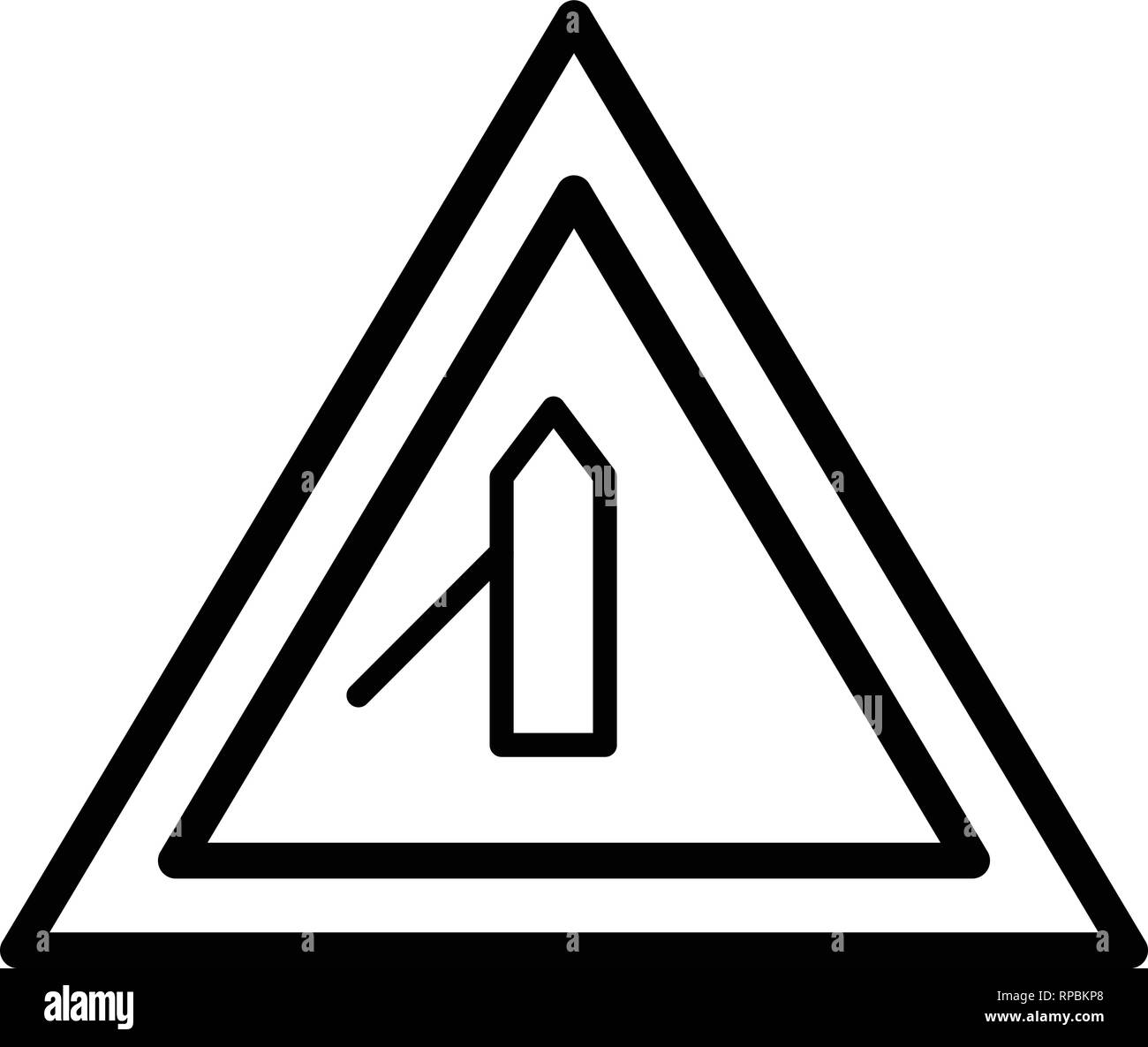 Vector Minor Cross Road From Left Road Sign Icon Stock Vector Image ...
