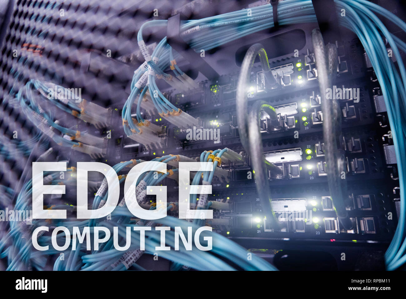 EDGE computing, internet and modern technology concept on modern server ...