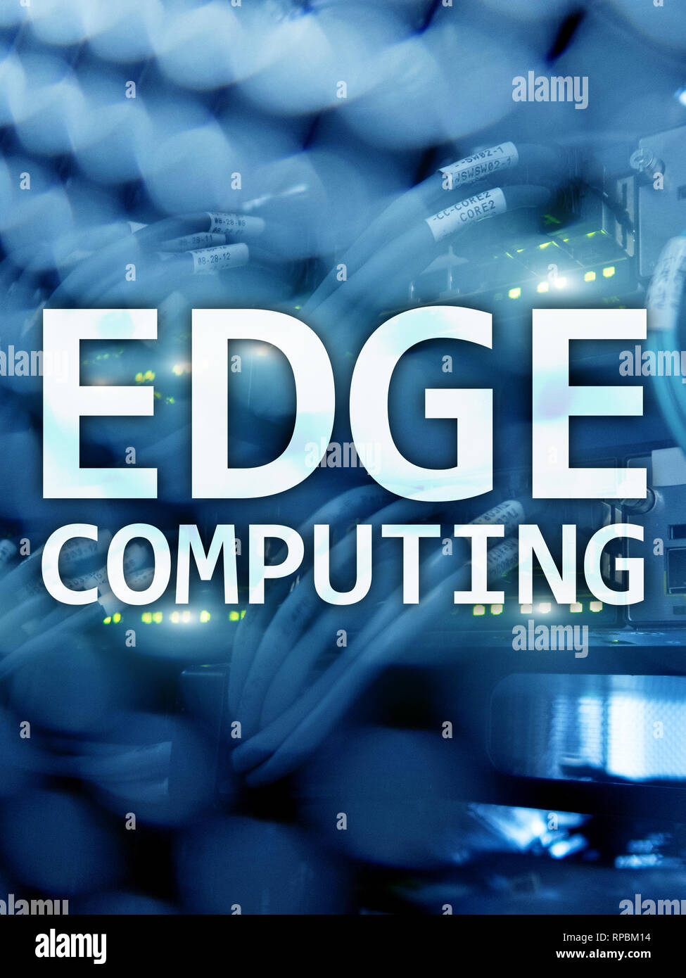 EDGE computing, internet and modern technology concept on modern server ...