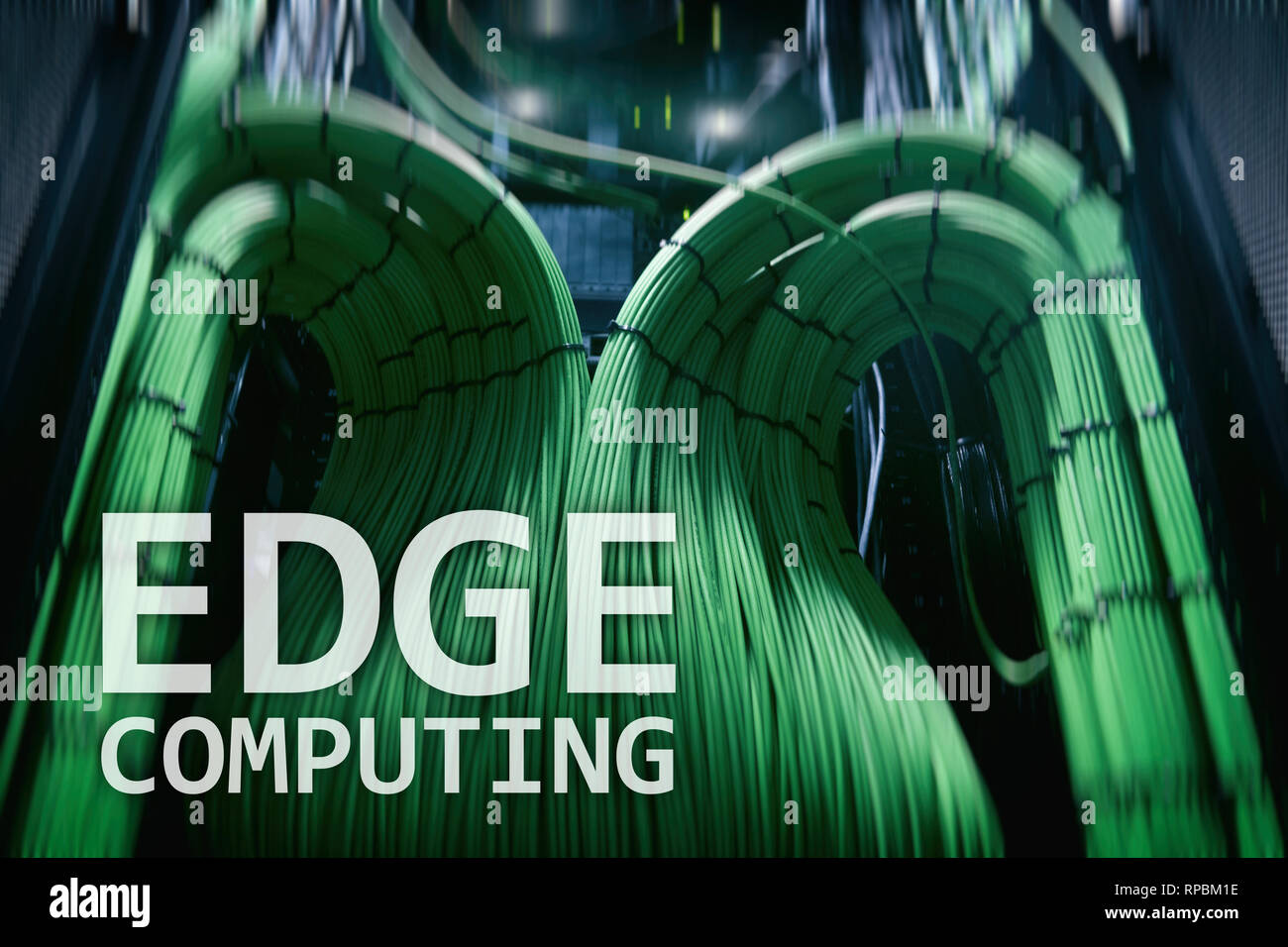 EDGE computing, internet and modern technology concept on modern server ...