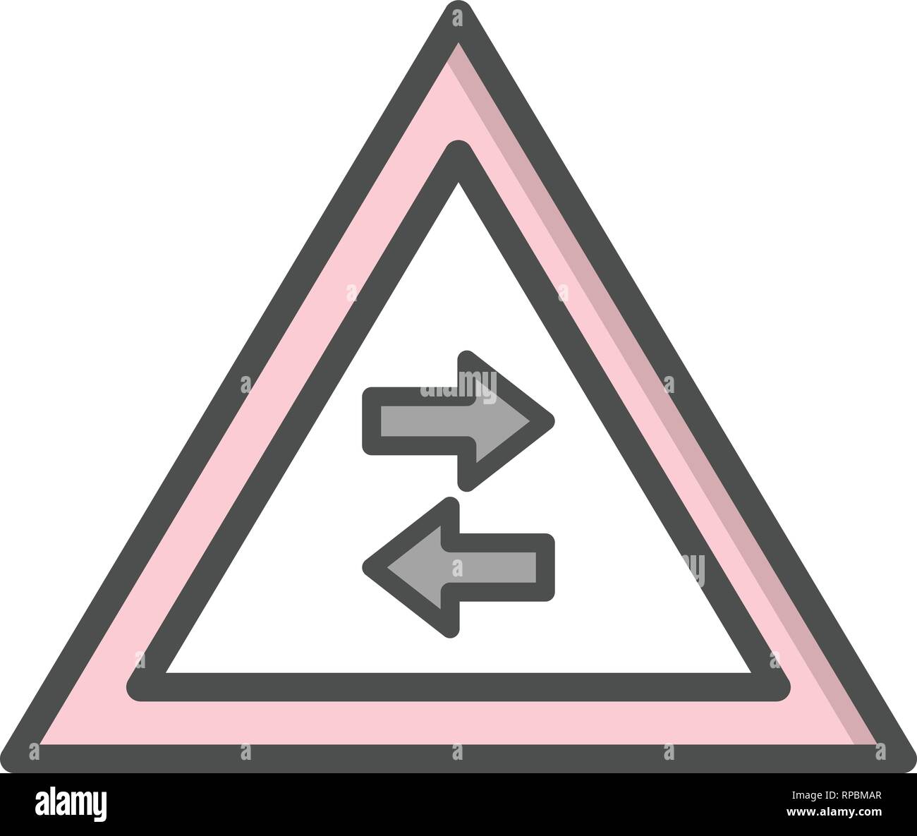 Vector Two-way traffic crosses one-way Road Sign Icon Stock Vector ...