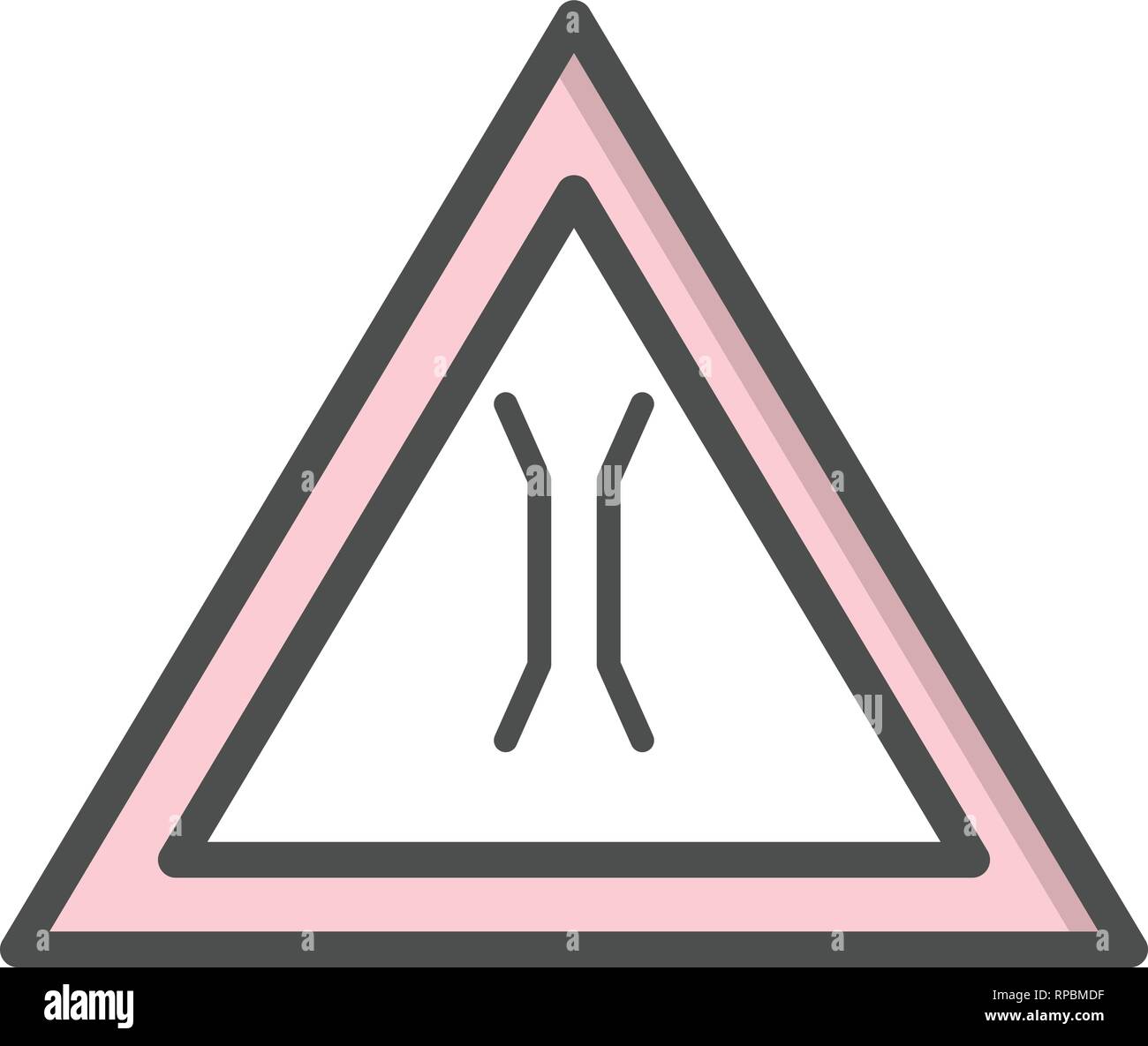Vector Narrow bridge Road Sign Icon Stock Vector Image & Art - Alamy