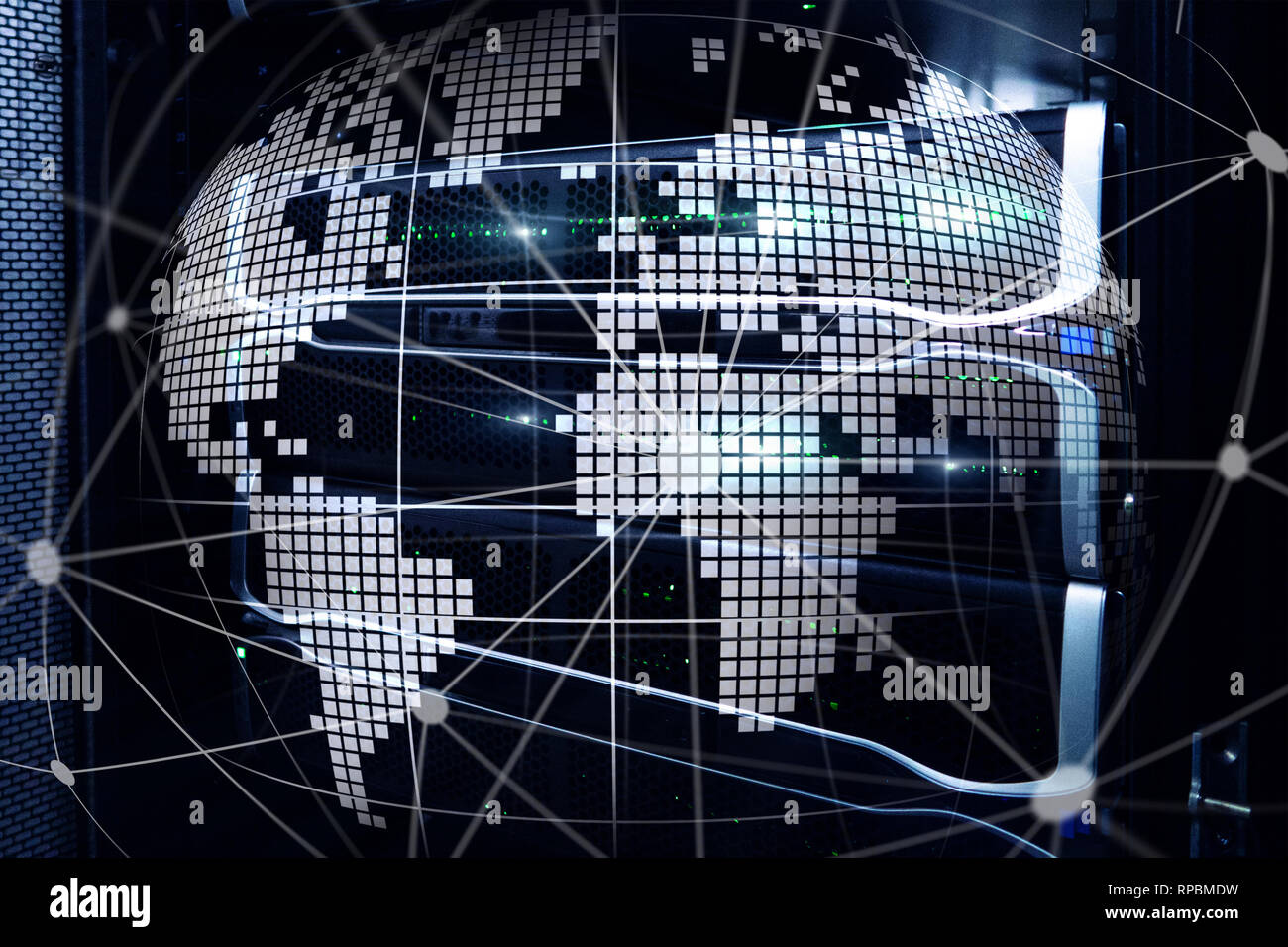 3D Earth as telecommunication and internet technology concept Stock ...