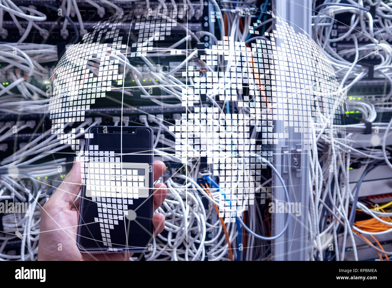 3D Earth as telecommunication and internet technology concept Stock ...