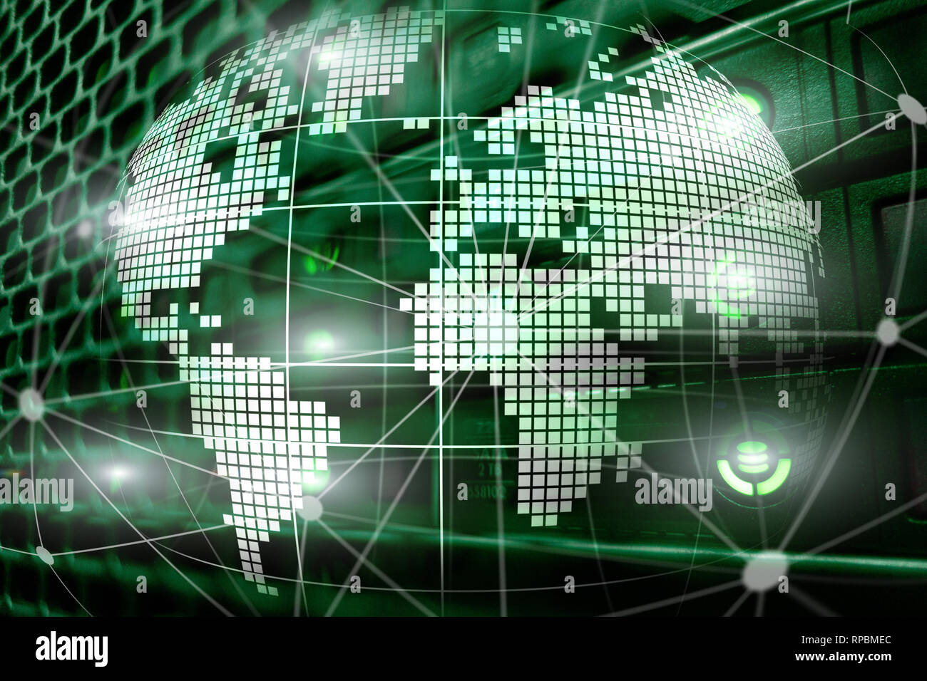 3D Earth as telecommunication and internet technology concept Stock ...