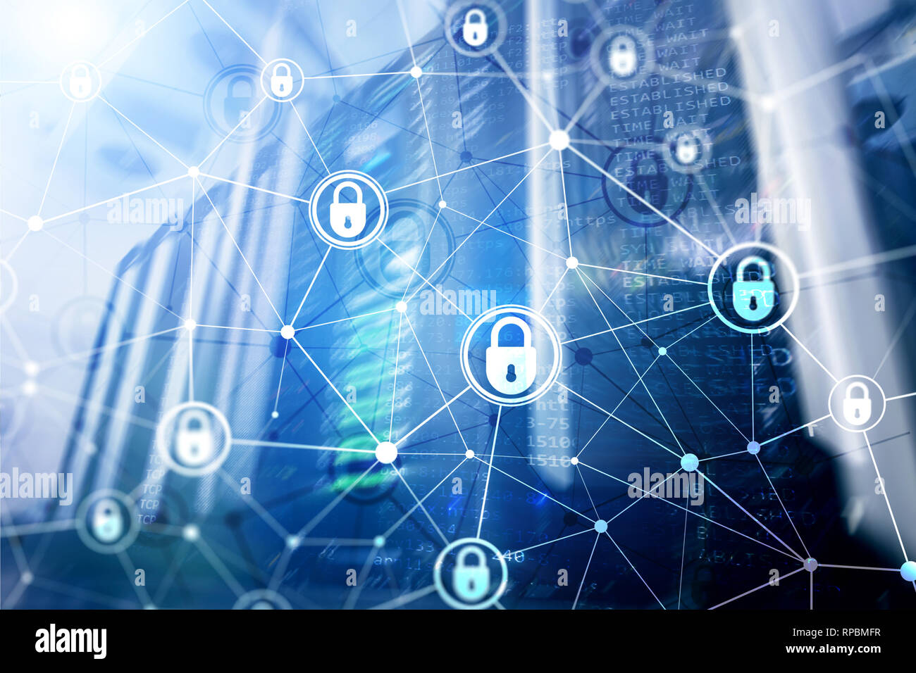 Cyber security, information privacy, data protection concept on modern ...